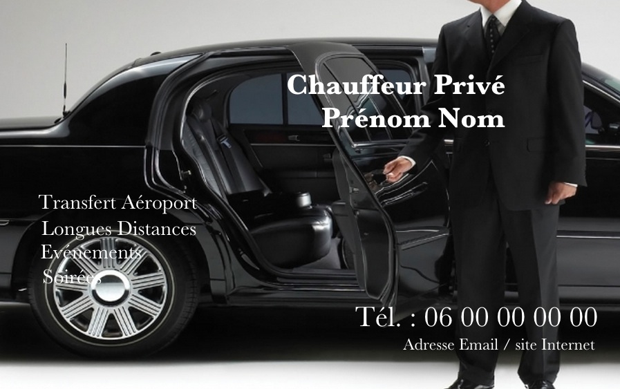 Modèle Carte de visite Taxi VTC, Chauffeur Privé, gratuit Modèle Carte de visite Taxi VTC, Chauffeur Privé, gratuit