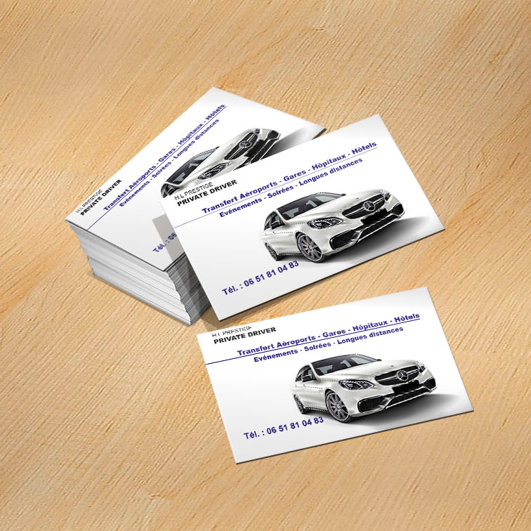 Carte de visite VTC | Modèle Gratuit à Créer | Berline Blanche Carte de visite VTC | Modèle Gratuit à Créer | Berline Blanche